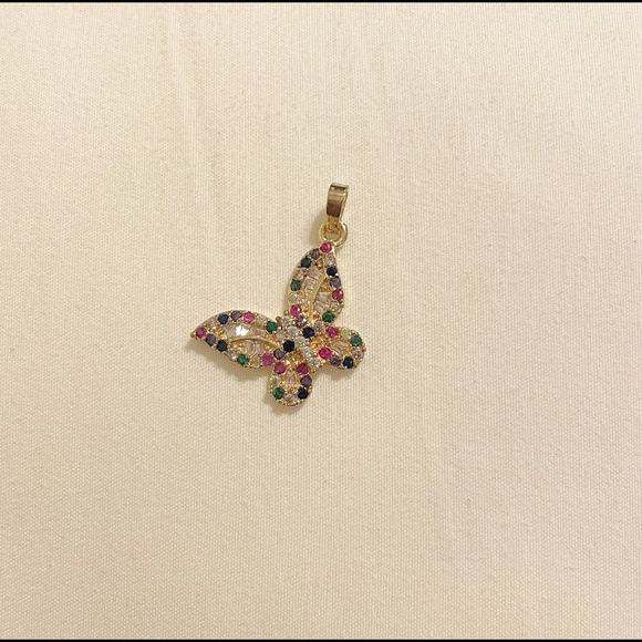 Jewelry | Colorful Butterfly Necklace Oro Laminado Laminated Gold ...